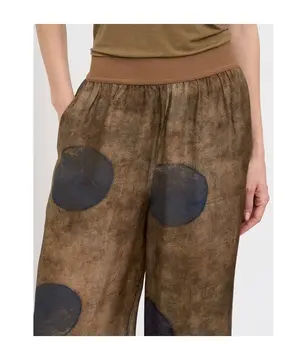 UMA WANG Viscose And Cupro Wide Leg Pants With Polka Dot Print