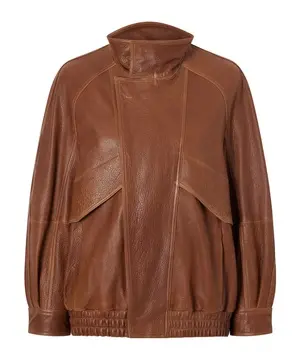 Nour Hammour Ariste Paneled Leather Jacket - Brown