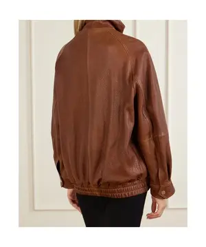 Nour Hammour Ariste Paneled Leather Jacket - Brown