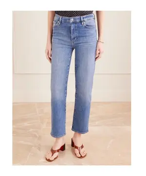 FRAME High-rise Straight Leg Jeans