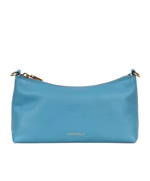 COCCINELLE Aura Debossed Logo Shoulder Bag - Blue