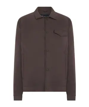 Herno Button-up Performance Jacket - Charcoal Brown
