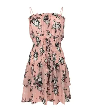 ANIYE BY Floral Print Suspender Dress - Pink