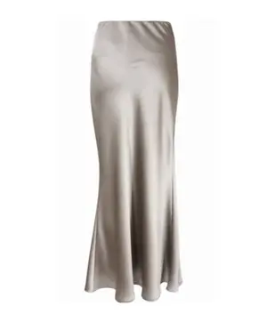 D.exterior Elastic Waist Midi Skirt