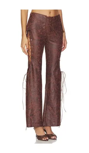 KIM SHUI Lace Up Flare Trousers
