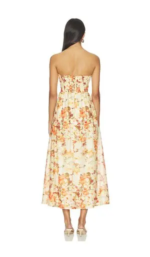 Bardot Lola Printed Midi Dress - Orange
