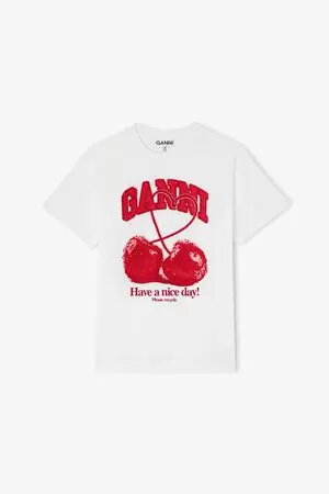 GANNI Cherry Print T-shirt - White