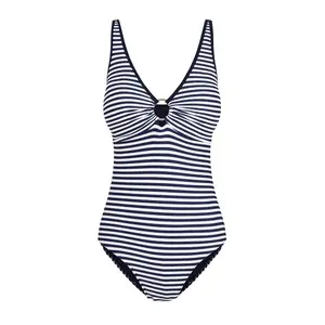 AQVA SWIMWEAR Macarella Striped One-piece Swimsuit - Blue