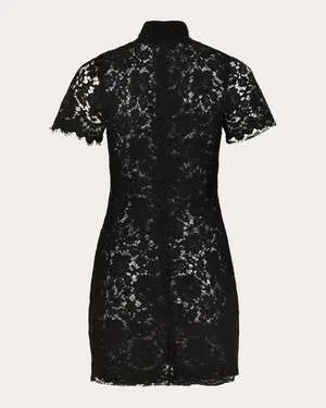 FRANCESCA MIRANDA Embroidered Floral Lace Mini Dress