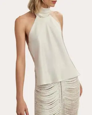 FRANCESCA MIRANDA Rita Silk Halter Top