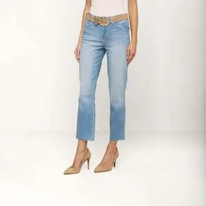 L'Agence Sada Cropped Slim-leg Jean In Light Wash