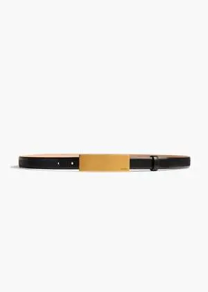 Khaite Berlin Belt In Leather With Antique Gold Hardware - Black