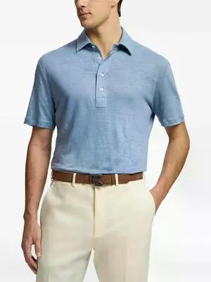 Ralph Lauren Purple Label Linen Jersey Polo Shirt - Blue