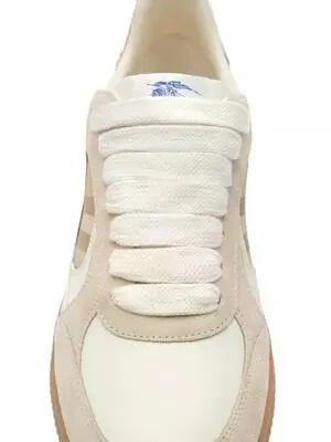 Burberry Leather, Suede And Check Terrace Sneakers - Neutrals