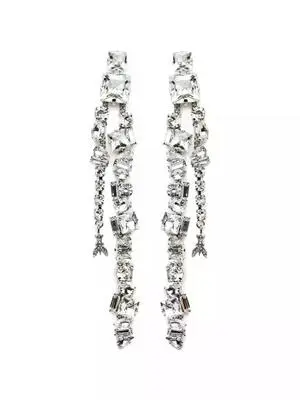 Patrizia Pepe Crystal-embellished Drop Earrings - Silver