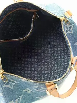 LOUIS VUITTON Keepall Bandoulière Monogram Boston Bag - Blue
