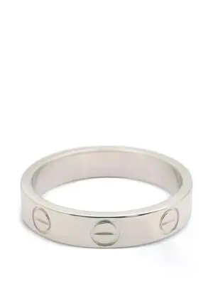 Cartier 18k White Gold Engraved Screw Motif Ring