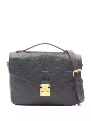 LOUIS VUITTON Pochette Metis Monogram Empreinte Tote Bag - Blue