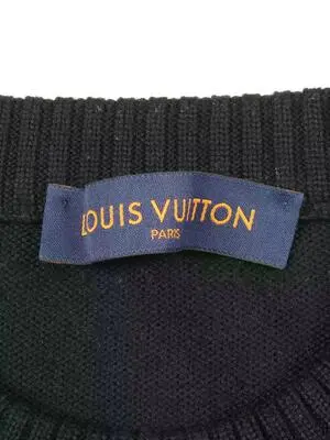 LOUIS VUITTON Lvv" Chevron Patterned Knit Sweater