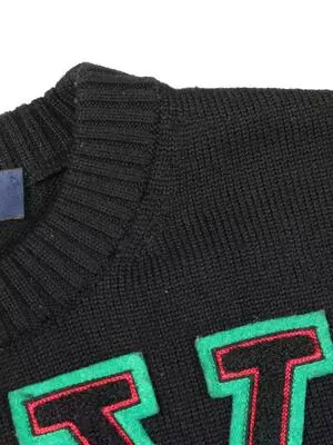 LOUIS VUITTON Lvv" Chevron Patterned Knit Sweater