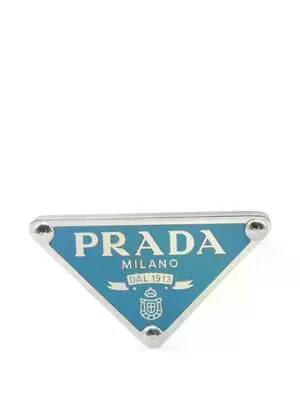 Prada Logo Earrings - Silver