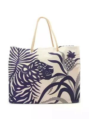Hermès 2010s "tigre À L'ananas" Beach Bag - Neutrals
