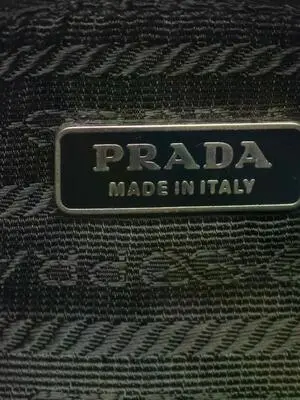 Prada Triangle Logo Studded Shoulder Bag