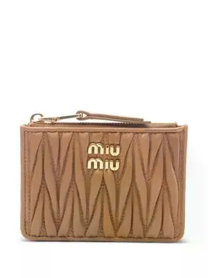 Miu Miu Matelassé Card Case - Neutrals