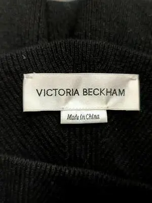 Victoria Beckham Square Neck Long Sleeve Dress