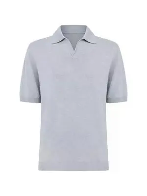 LARDINI Short-sleeve Knit Polo Shirt