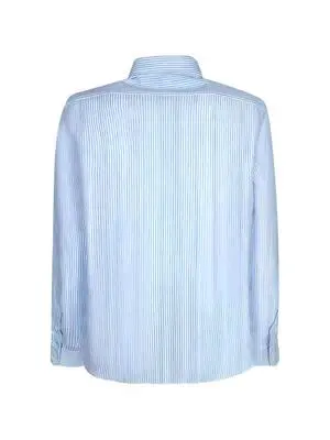 120% Lino Vertical-stripe Long-sleeve Shirt