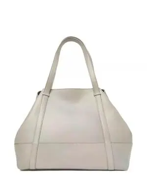 Peserico Maxi Itinera Leather Shoulder Bag With Monili Embellishment