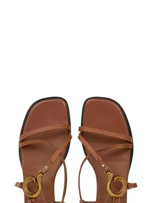 Etro Strappy Leather Flat Sandals