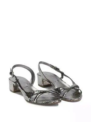DEL CARLO Snake-effect Leather Sandals