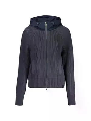 NORTH SAILS Ribbed Knit Zip-up Hoodie - Blue