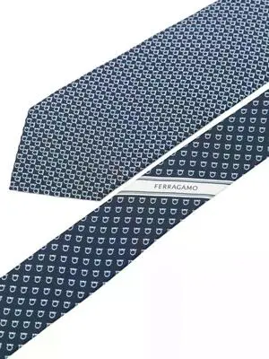 FERRAGAMO Chicca Gancini Tie - Blue