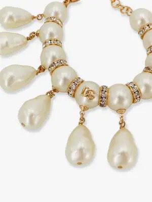 Dolce & Gabbana Gold Tone Bracelet With Dg Logo Pendant