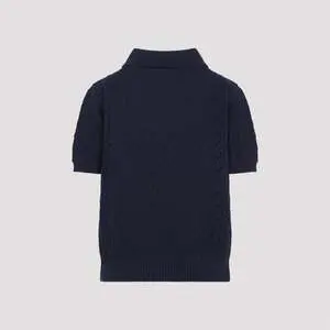 Miu Miu Cotton Lace-effect Knit Polo