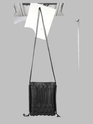 Hereu Woven Leather Shoulder Bag - Black