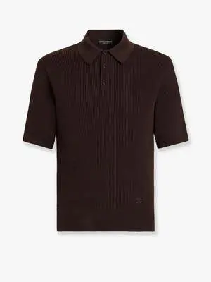 Dolce & Gabbana Ribbed Cotton Polo Shirt