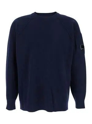 C.P. COMPANY C.P. COMPANY Wool Blend Crew Neck Sweater With Compass Logo Multicolor