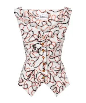 VIVIENNE WESTWOOD Monday Printed Cotton Vest - White