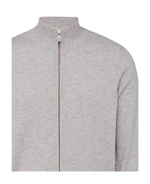 Brunello Cucinelli High-neck Zip-up Cardigan - Gray