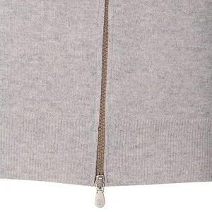 Brunello Cucinelli High-neck Zip-up Cardigan - Gray