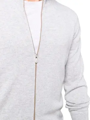 Brunello Cucinelli High-neck Zip-up Cardigan - Gray
