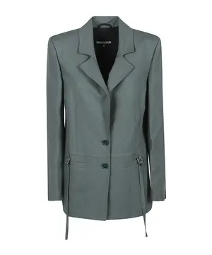 Patrizia Pepe Single-breasted Blazer With Buckle Detail - Algae Green