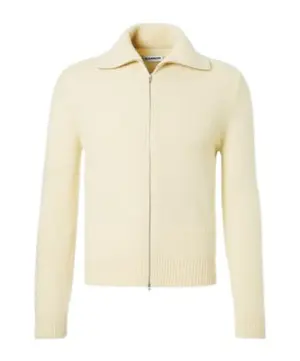 JIL SANDER Wool-blend Zip-up Sweater - Nude