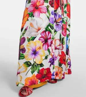 Dolce & Gabbana Floral Silk Satin Maxi Dress