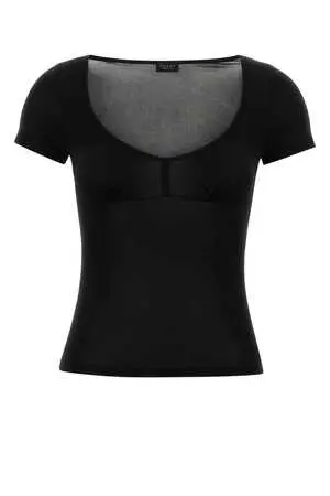 Gucci Viscose Jersey Deep V-neck T-shirt - Black