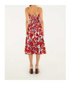 Farm Rio Smocked Floral Midi Dress